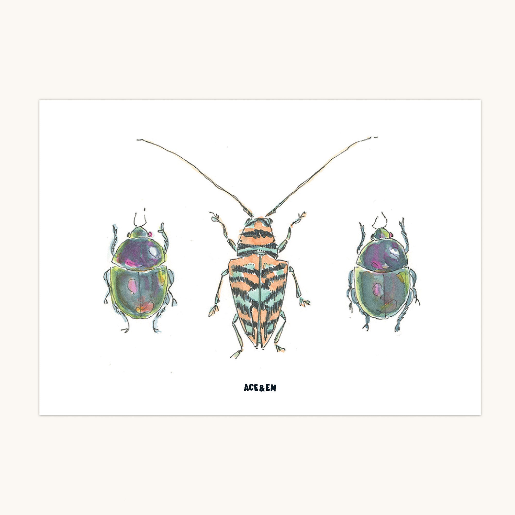 Bug Trio Poster – Ace and Em